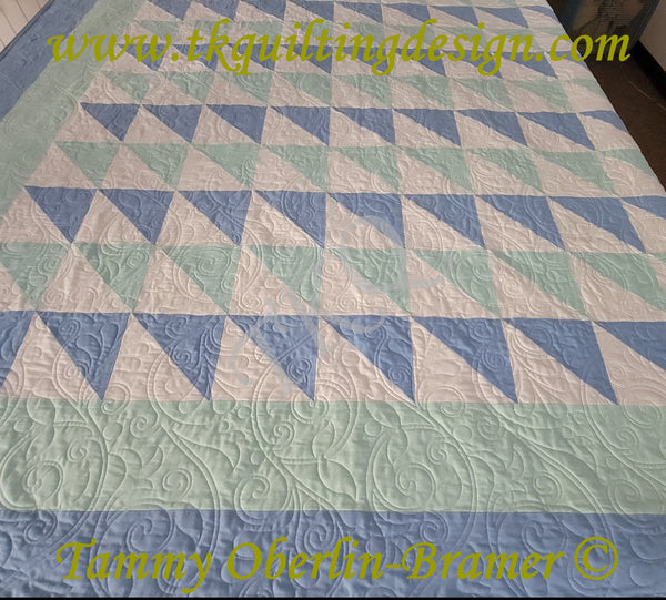 3644 Delilah Feather Vine E2E | TK Quilting & Design II