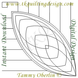 3053A Curve Hatch Border 7 Corner | TK Quilting & Design II