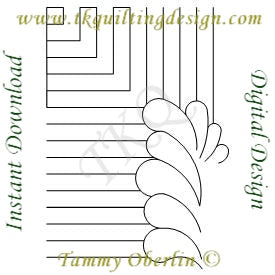 3587 Feather & Keys Border 7 Corner | TK Quilting & Design II