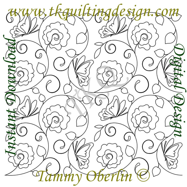 3650 Butterflies & Roses E2E | TK Quilting & Design II