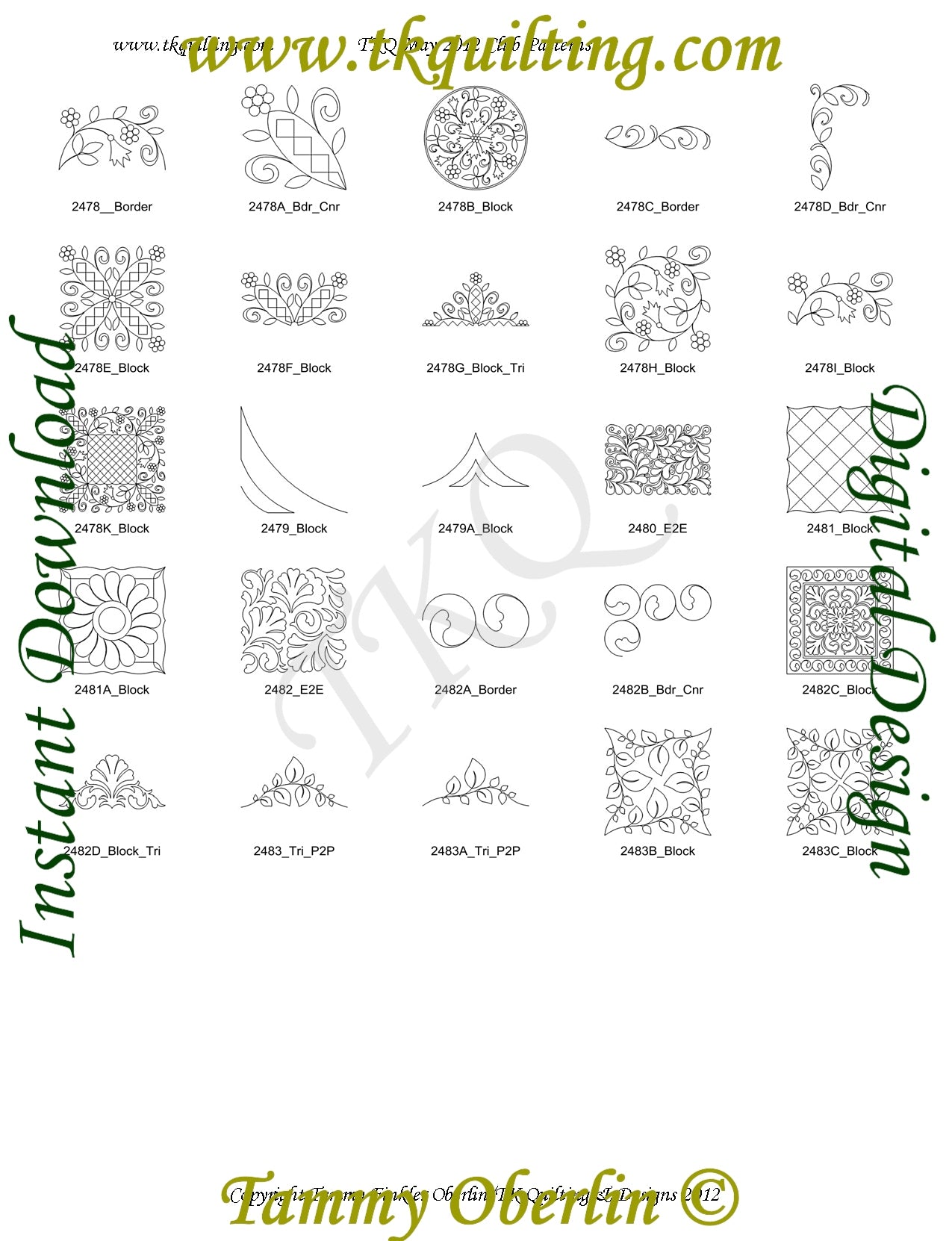 19 TKQ May 2012 Pattern Bundle | TK Quilting & Design II