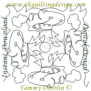 3176 Cartoon Race Car E2E | TK Quilting & Design II